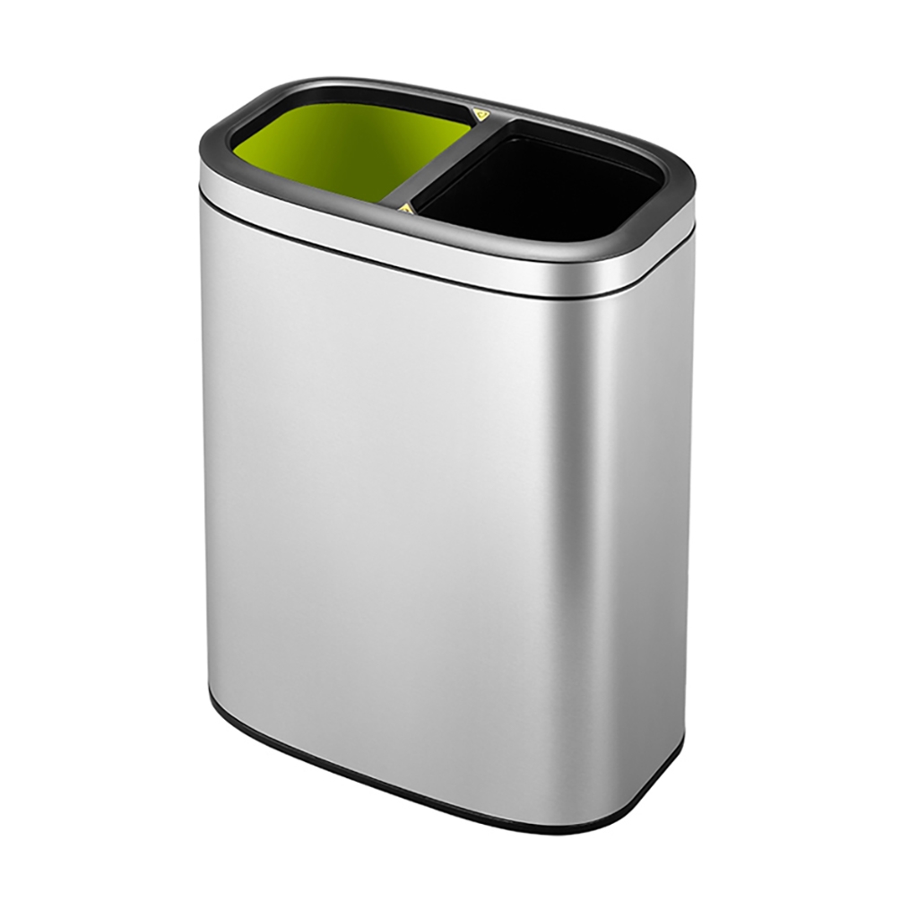 2 Compartment Rectangle Recycle Bin, 10 Litre, Stainless Steel | Astro ...