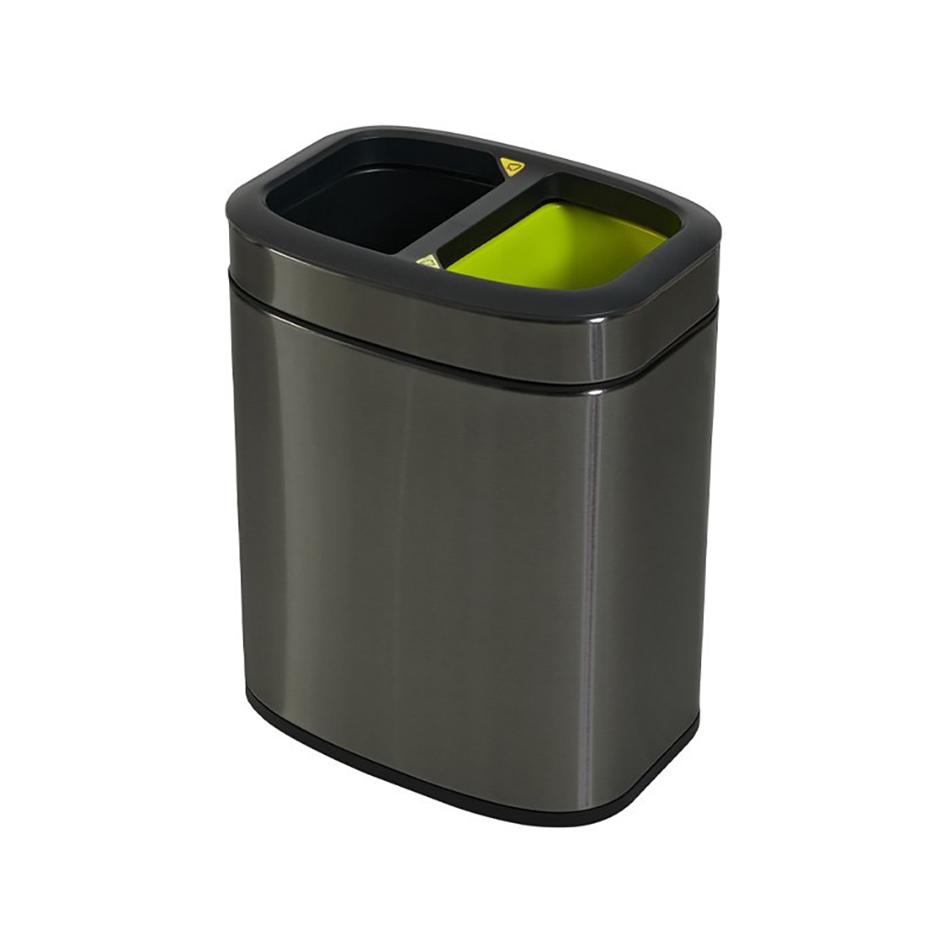 2 Compartment Rectangle Recycle Bin, 10 Litre, Titanium | Astro ...