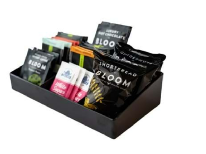 Zen 5 Compartment Sachet Tray, Black | Astro Hospitality Ltd