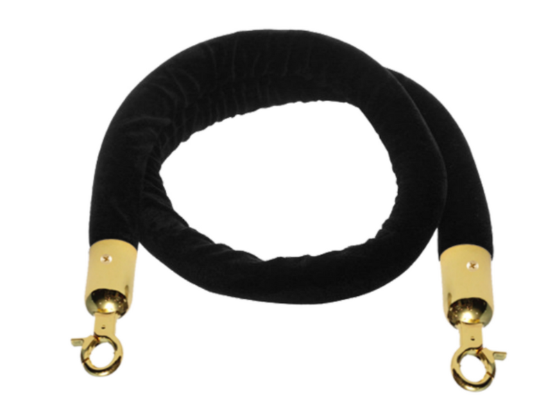 Black Velvet Rope with Gold Hooks | Astro Hospitality