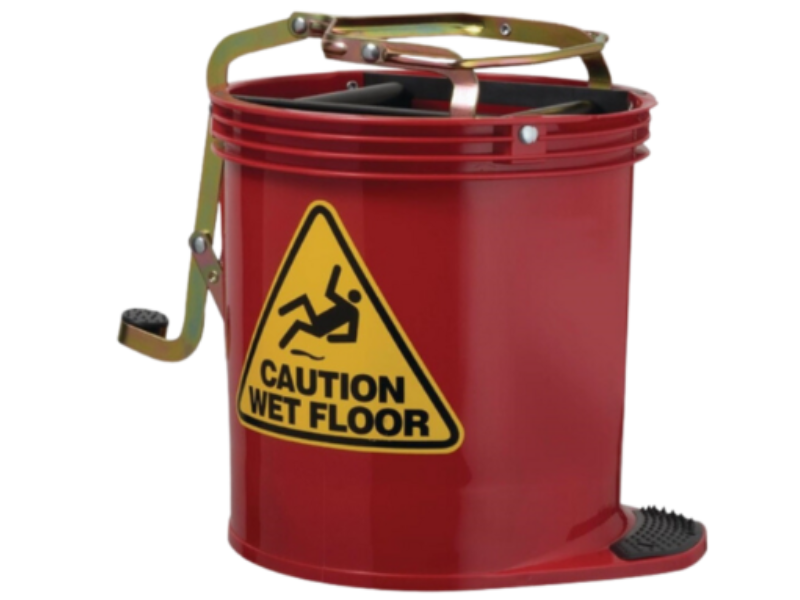 Plastic Wringer Bucket with Metal Pedal 16 Litre Yellow | Astro Hospitality